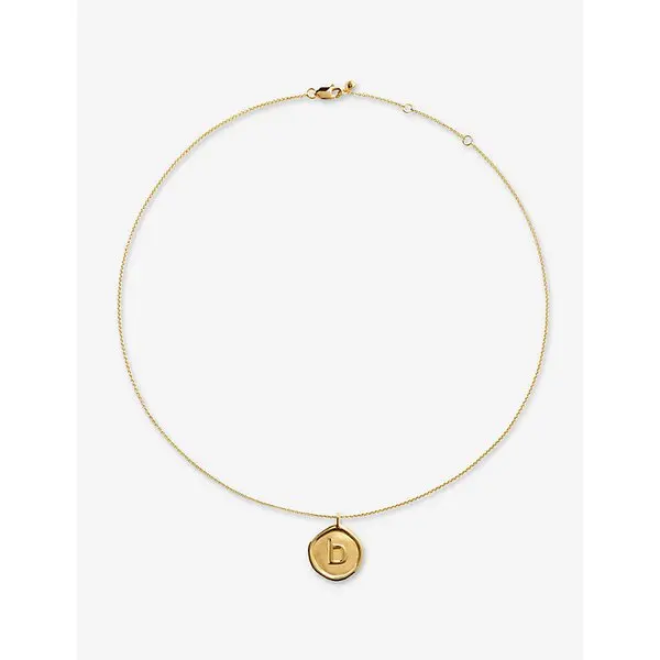 Monica Vinader Initial Stamp Necklace - Gold