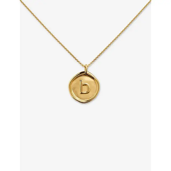 Monica Vinader Initial Stamp Necklace - Gold