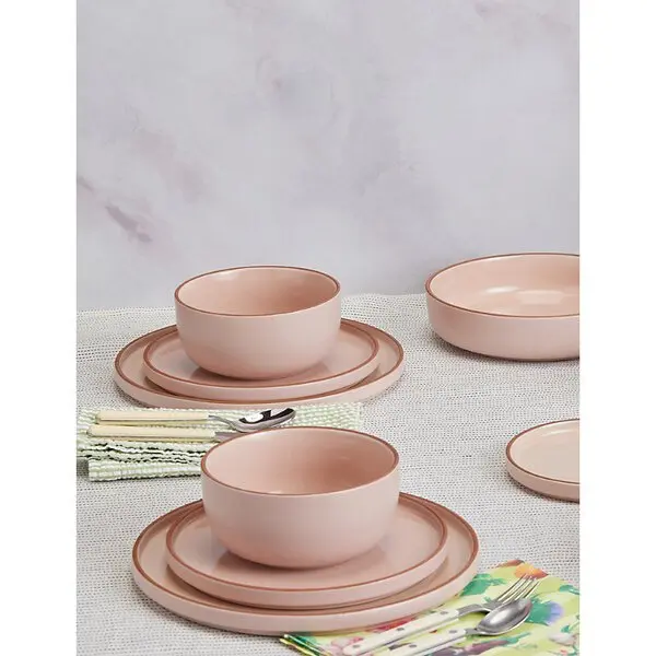 OUR PLACE Contrast-rim Ceramic Soup Bowls Set Of Four