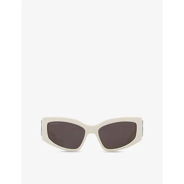 Balenciaga B0321s Rectangle-frame Sunglasses - White