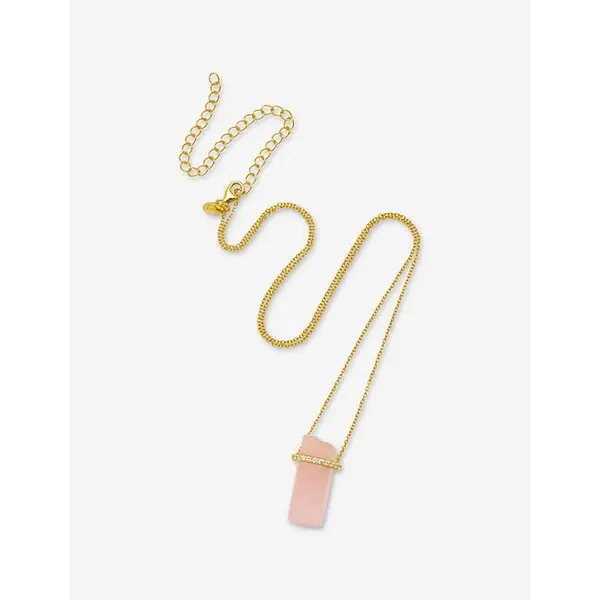 LA MAISON COUTURE Assya London Venus Rose Quartz Necklace - Pink