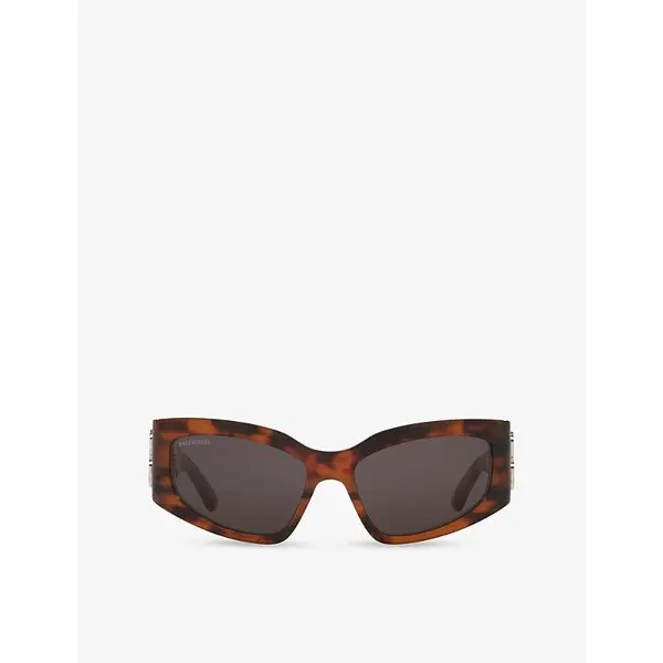 Balenciaga Rectangle-frame Acetate Sunglasses - Brown