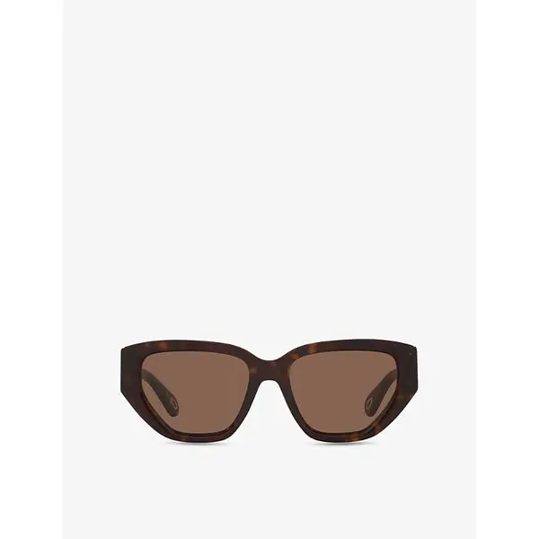 Chloé Ch0235s Cat-eye Acetate Sunglasses - Brown