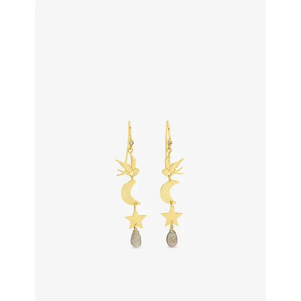 LA MAISON COUTURE Assya London Aphrodite Charm Drop Earrings - Gold
