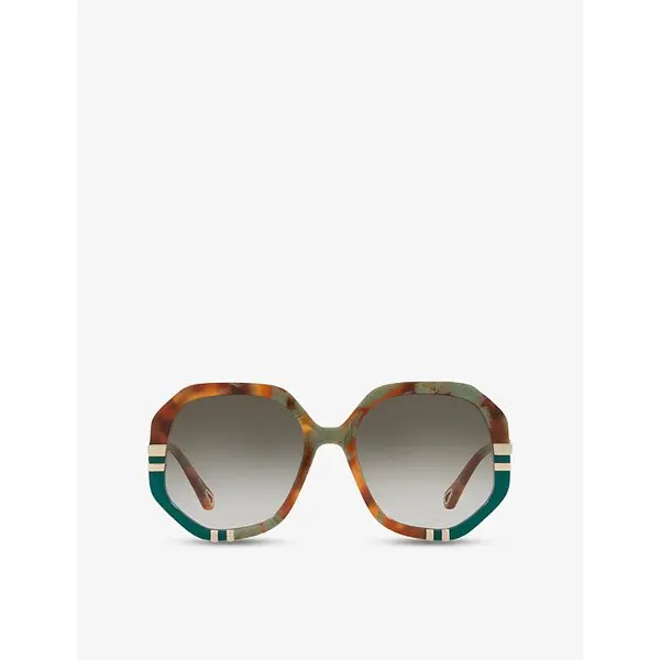 Chloé Ch0105s Hexagonal Sunglasses - Brown