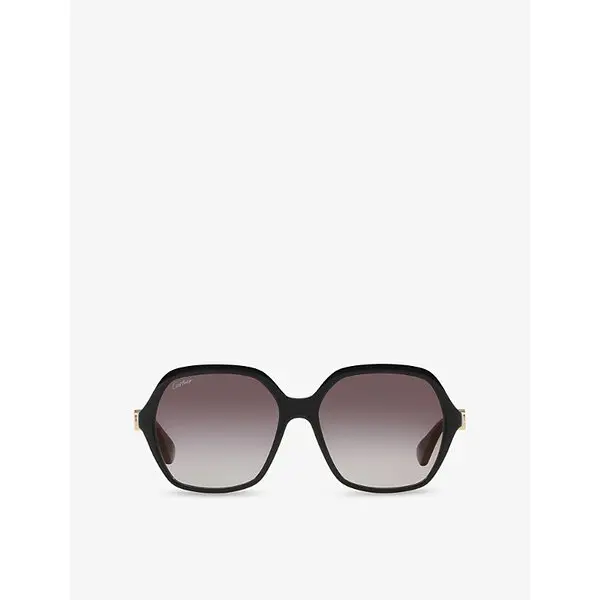 CARTIER Square-frame Acetate Sunglasses - Black
