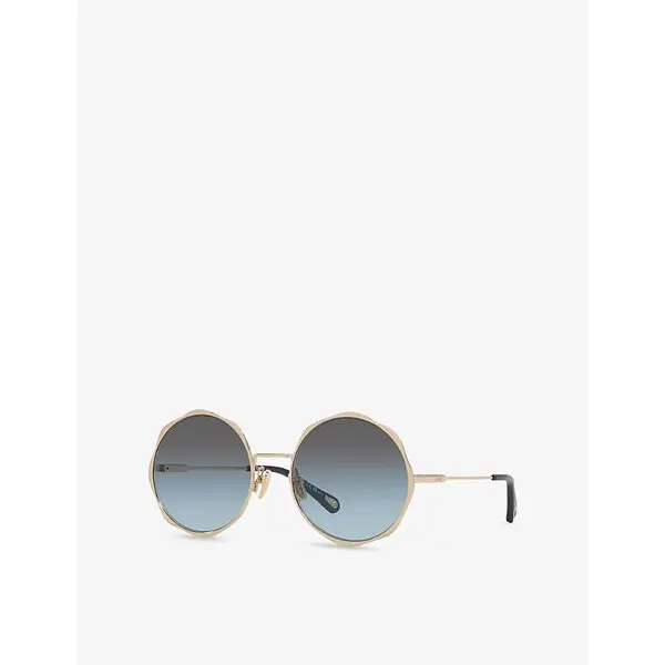 Chloé Ch0184s Round-frame Sunglasses - Gold