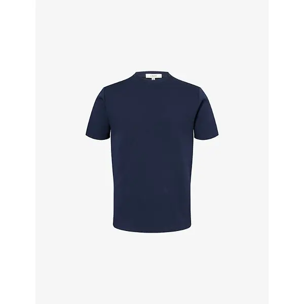 ARNE Essential Luxe Crewneck Stretch-cotton Blend T-shirt - Navy
