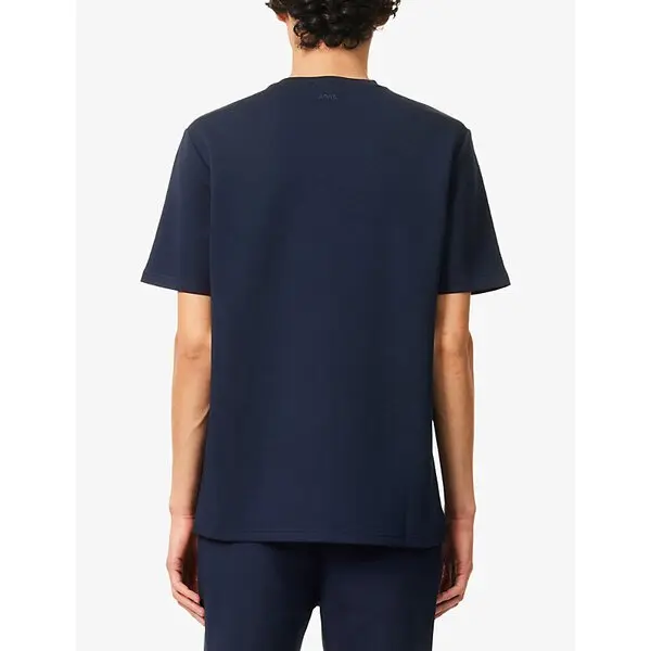 ARNE Essential Luxe Crewneck Stretch-cotton Blend T-shirt - Navy