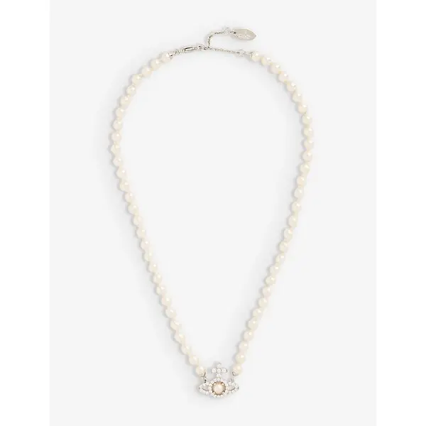 VIVIENNE WESTWOOD Olympia Pearl Necklace - Plat/white/creamrose/prl