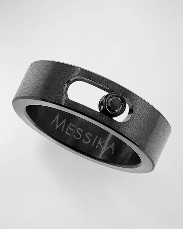 Messika Move Black Titanium Diamond Ring - Platinum