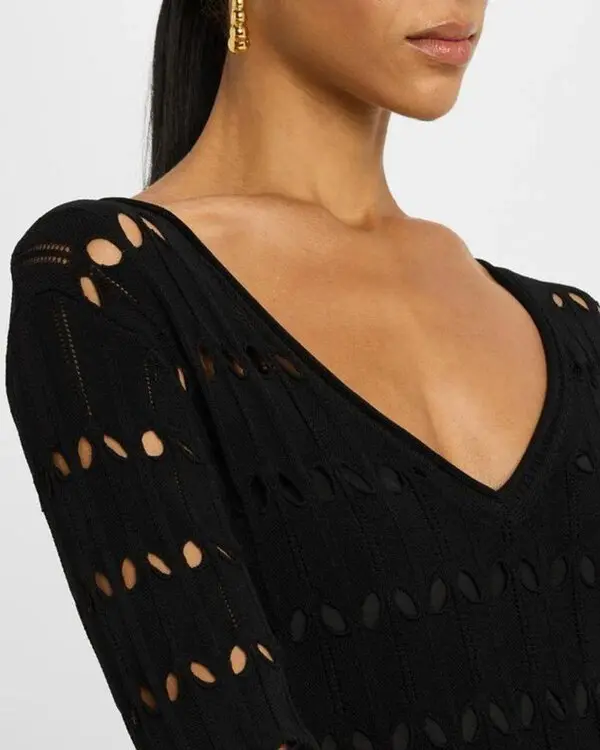 Zimmermann Rhiannon Pointelle Maxi Dress - Black