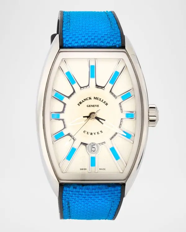 Franck Muller Curvex Stainless Steel Strap Watch - Blue
