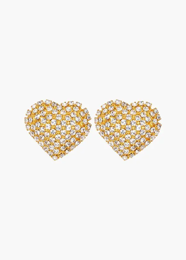 JENNIFER BEHR Christa Earrings - Crystal Antique Gold
