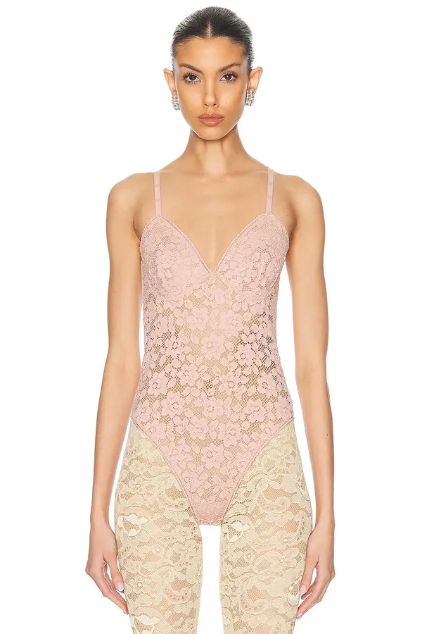Wolford Lace Bodysuit - Powder Pink
