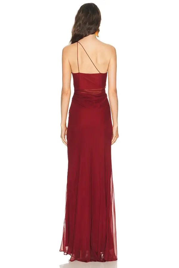THE SEI Strappy Diaphanous Gown - Brick