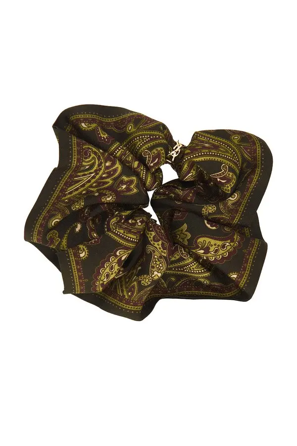 Saint Laurent Silk Scrunchie - Olive & Multicolor