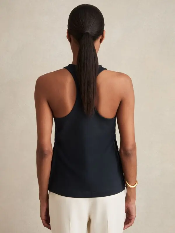 REISS Cosmo Button Side Sleeveless Top