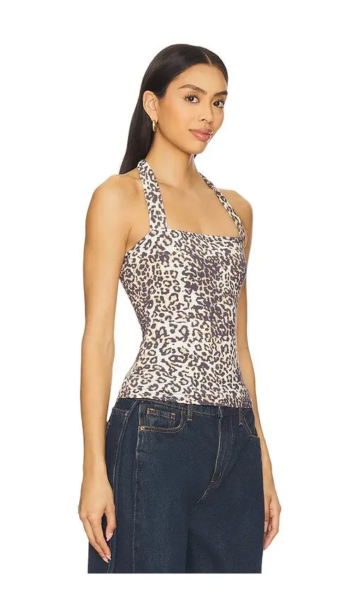 Lioness Rouje Halter Top - Leopard Fade