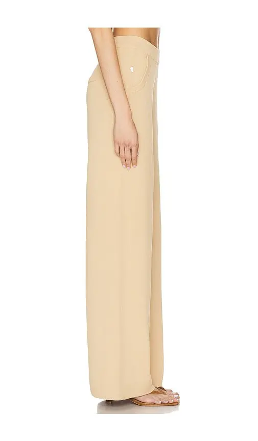AEXAE Fine Knit Ribbed Straight Leg Pant