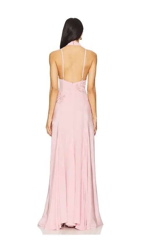 La Fuori Backless Maxi Dress In Ostrich Feather Pink - 15% Off |  Editorialist