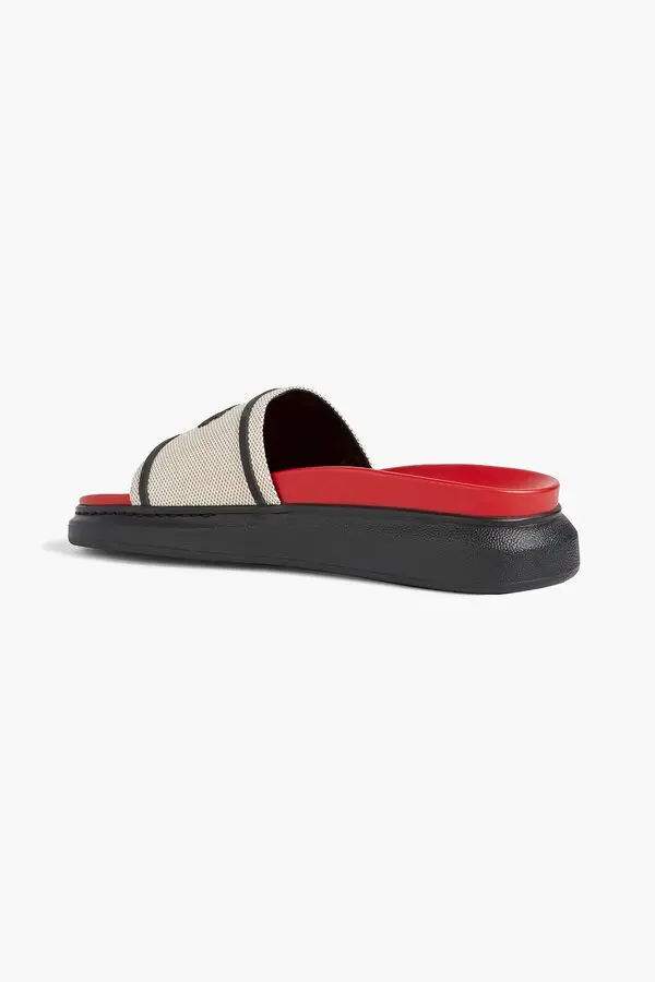 Alexander McQueen Hybrid Logo-embellished Canvas Slides