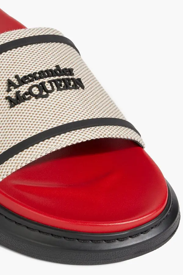 Alexander McQueen Hybrid Logo-embellished Canvas Slides