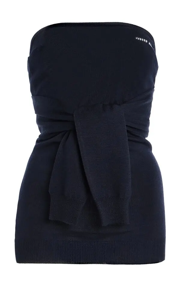 Miu Miu Wool Knitwear With Tie Detailing