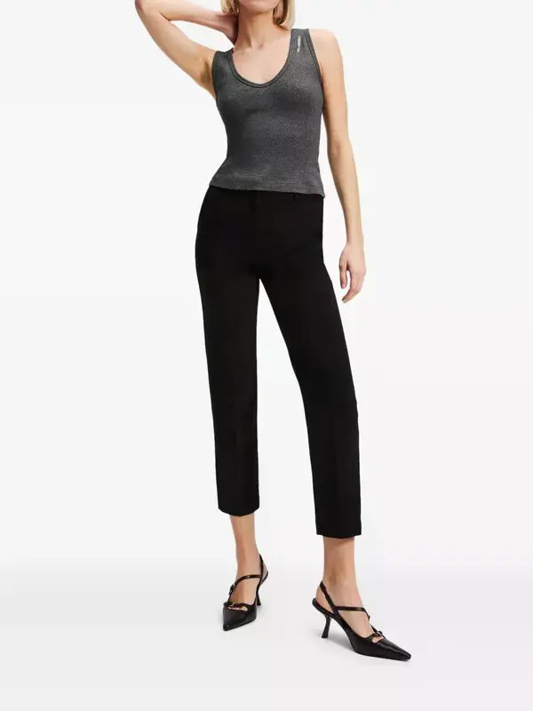 Karl Lagerfeld V-neck Ribbed Tank Top - Grey