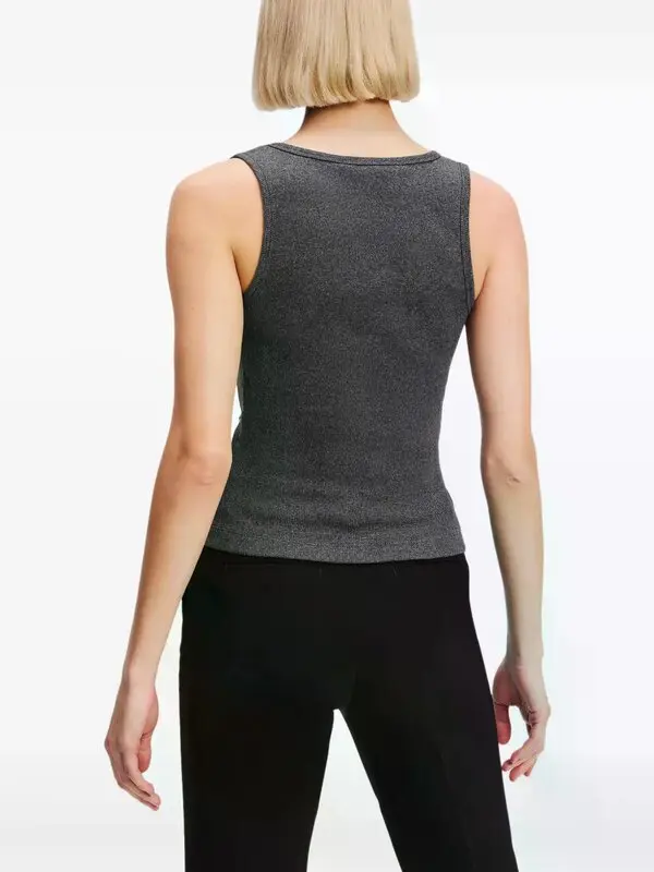 Karl Lagerfeld V-neck Ribbed Tank Top - Grey