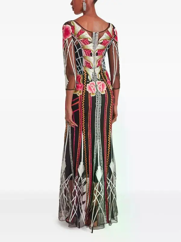 TEMPERLEY LONDON Romina Floral-embroidered Maxi Dress
