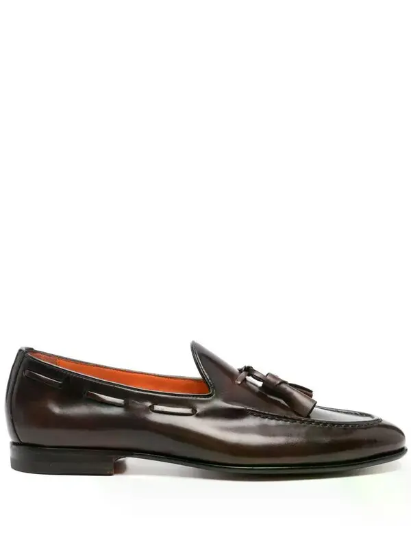 Santoni Leather Loafers - Brown