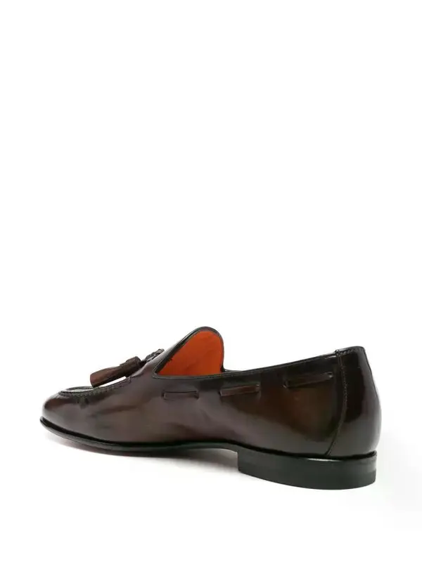 Santoni Leather Loafers - Brown