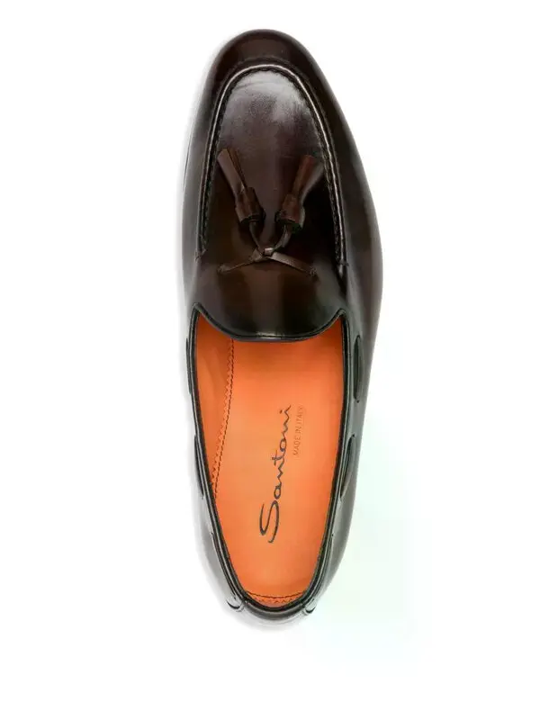 Santoni Leather Loafers - Brown