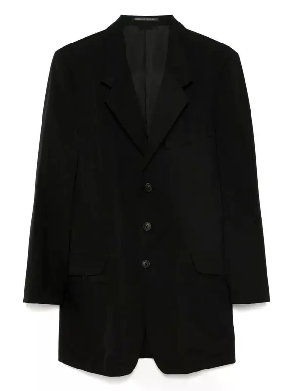 Yohji Yamamoto Wool Gabardine Blazer - Black