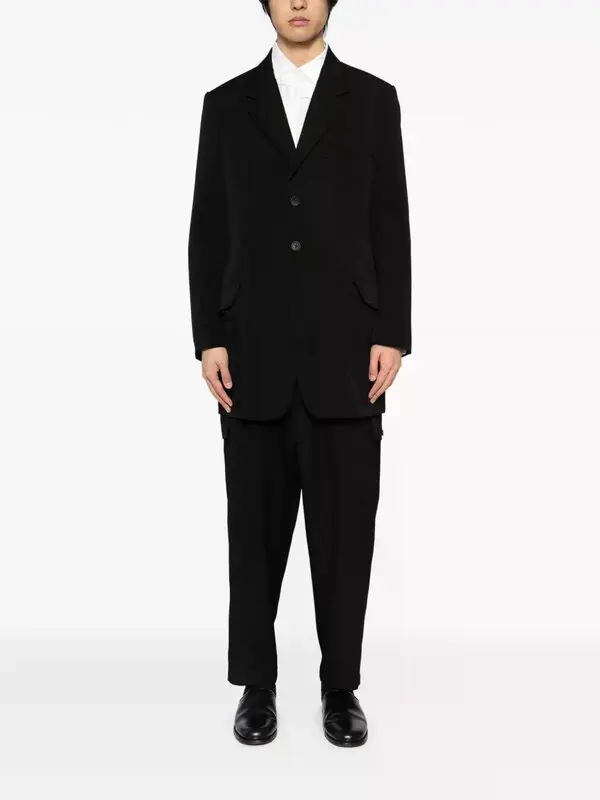 Yohji Yamamoto Wool Gabardine Blazer - Black