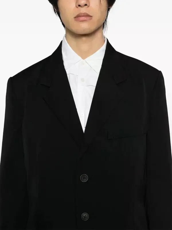 Yohji Yamamoto Wool Gabardine Blazer - Black