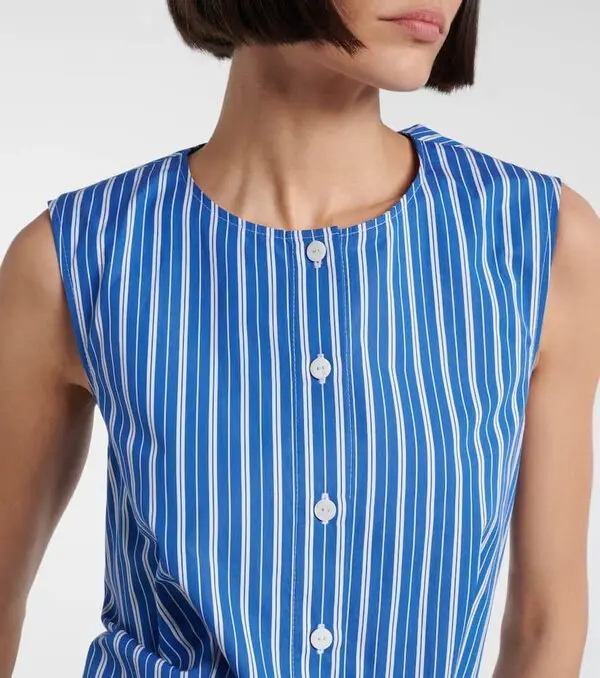 PATOU Striped Cotton Shirt Dress