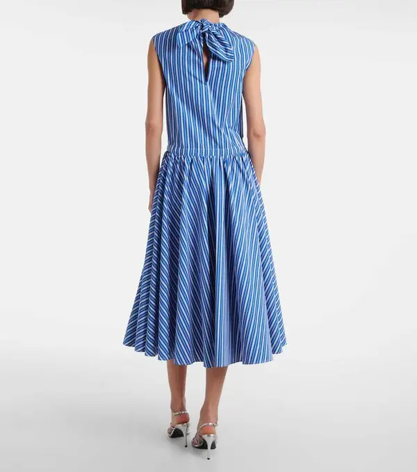 PATOU Striped Cotton Shirt Dress