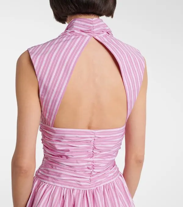PATOU Bloomer Striped Mini Dress