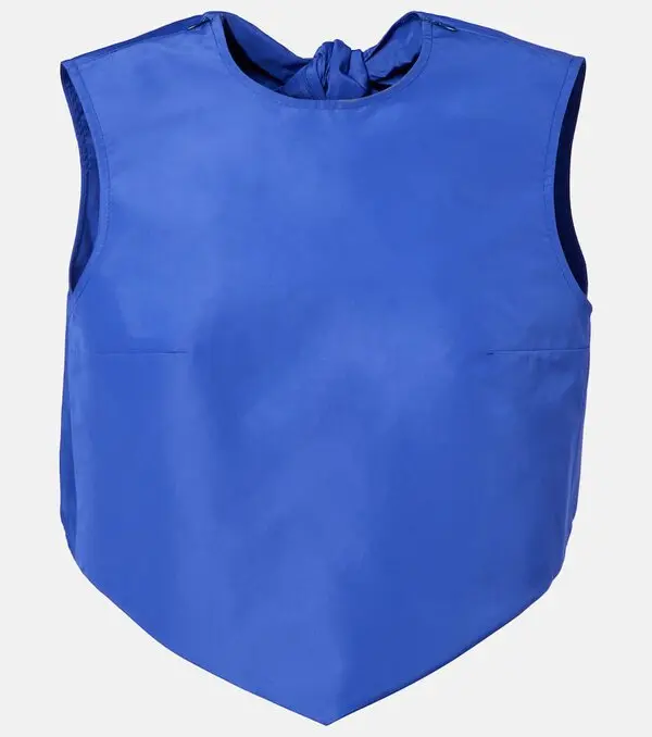 PATOU Open-back Faille Top - Blue