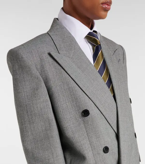 Saint Laurent Double-breasted Wool Twill Blazer