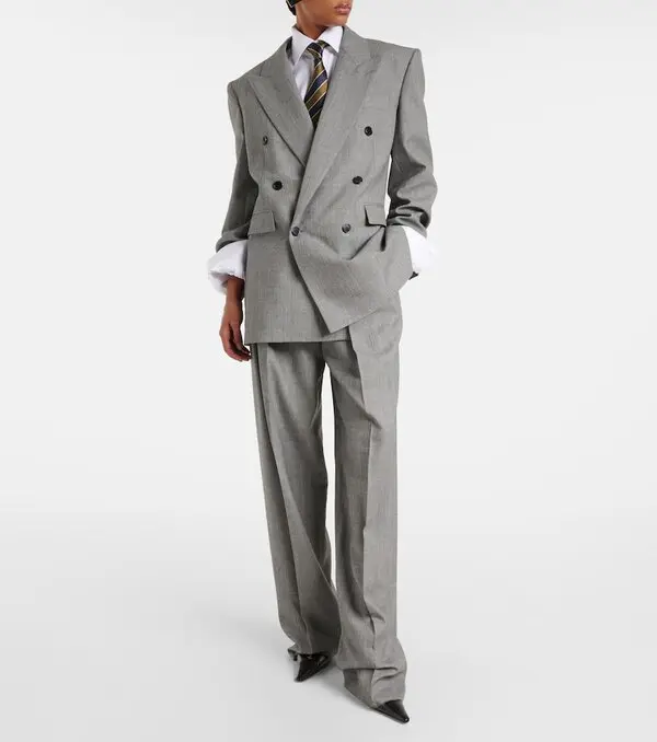 Saint Laurent Double-breasted Wool Twill Blazer