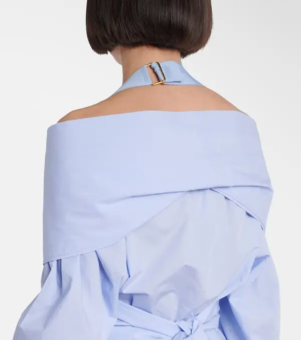 PATOU Draped Cotton Poplin Blouse