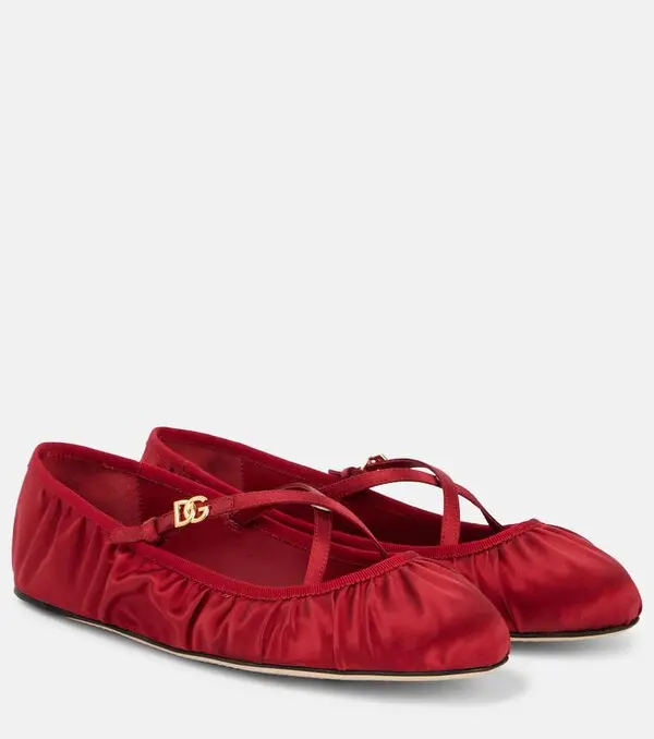 Dolce & Gabbana Dg Satin Ballet Flats - Red