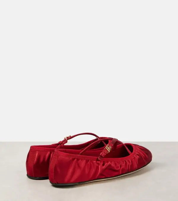 Dolce & Gabbana Dg Satin Ballet Flats - Red