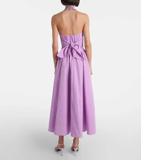 PATOU Gathered Faille Midi Dress