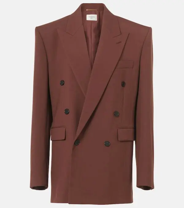 Saint Laurent Wool Gabardine Double-breasted Blazer