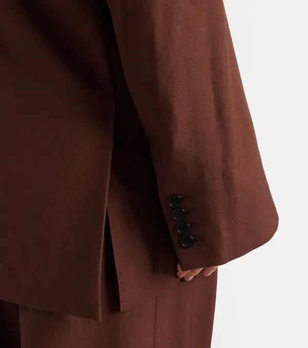 Saint Laurent Wool Gabardine Double-breasted Blazer