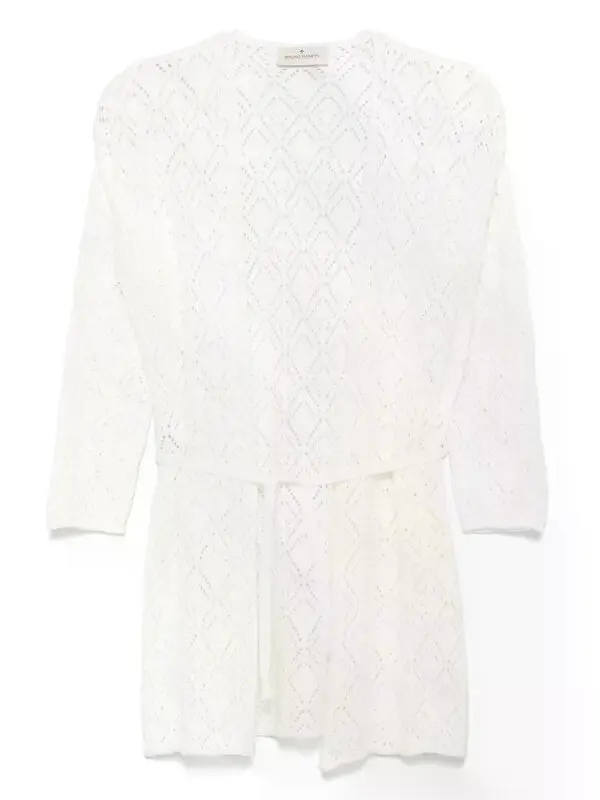 Bruno Manetti Pointelle Knit Cardigan - White